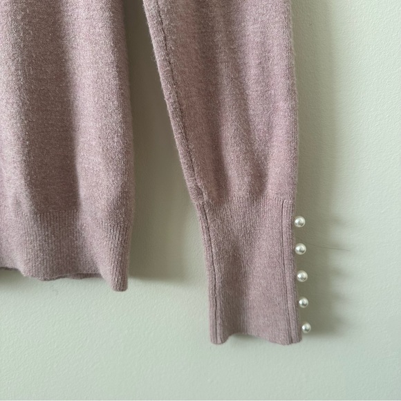 Zara | Sweaters | Pink Turtleneck With Pearl Detailing | Poshmark
